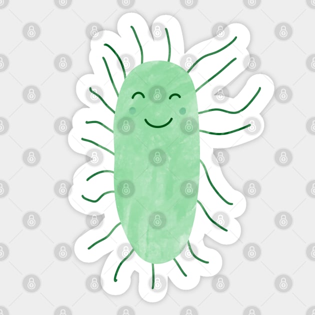 E.coli Cute & Happy. - E Coli Cute Happy - Sticker | TeePublic