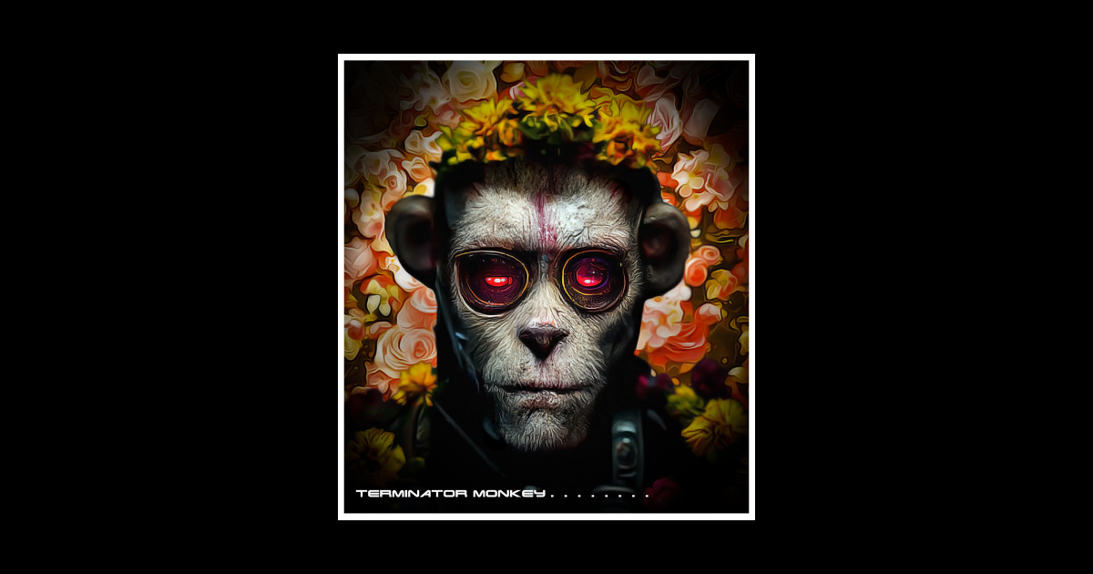 terminator monkey - Monkey - Sticker | TeePublic