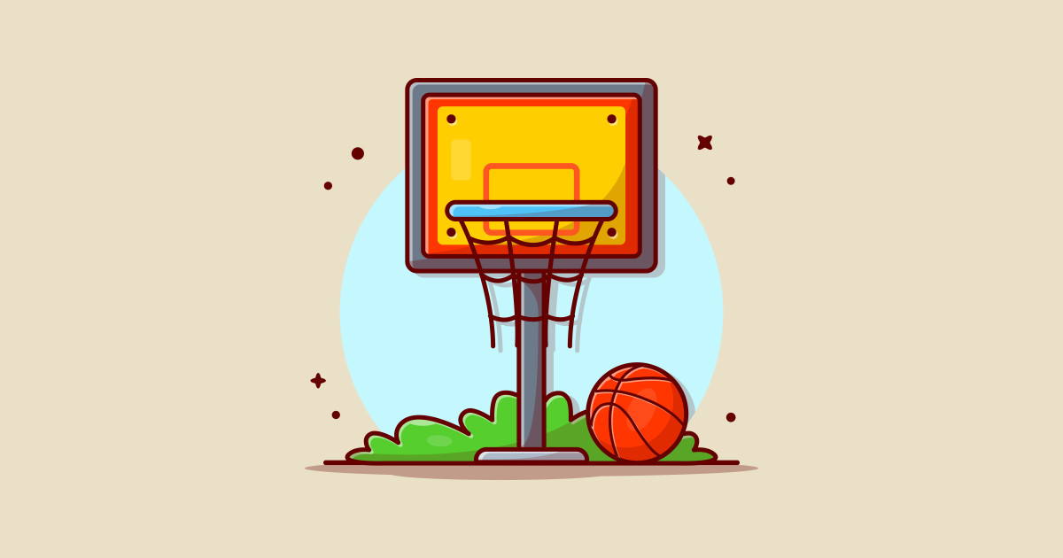 Basket Ball And Ring Cartoon Vector Icon Illustration (3) - Basket Ball ...