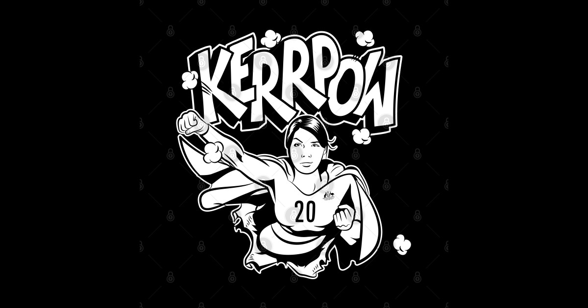 Kerr-POW! White on Black! - Sam Kerr - Sticker | TeePublic