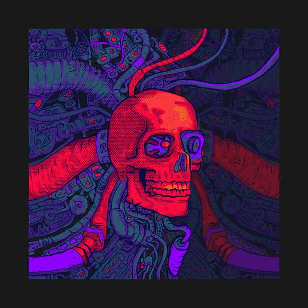 Computer Carbot Alien Skull - Cyberpunk - T-Shirt sold by George Miller ...