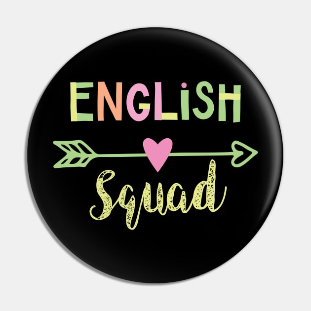 English Squad - English Teacher Gifts - Pin | TeePublic