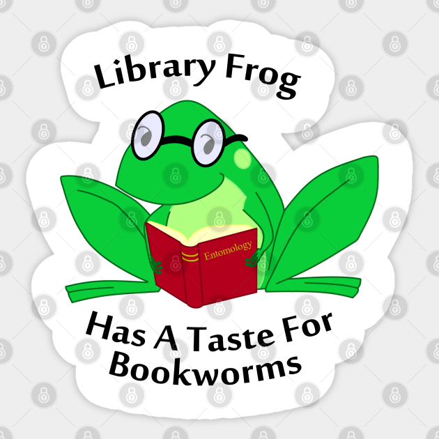 Library Frog - Frogs - Sticker | TeePublic