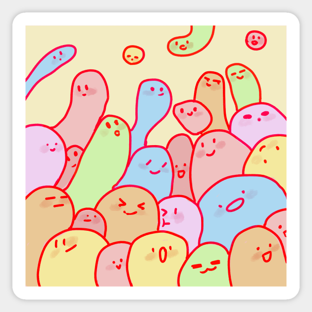 Kawaii blobs - patterns - Kawaii - Sticker | TeePublic