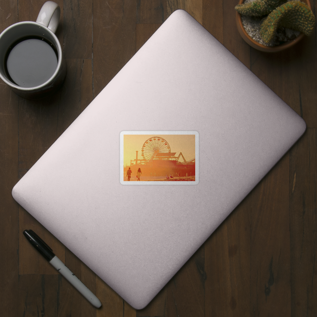 Santa Monica Pier - Santa Monica - Sticker | TeePublic
