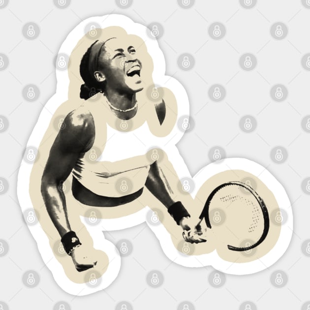 Coco Gauff - Pencil Drawing Style - Coco Gauff - Sticker | TeePublic