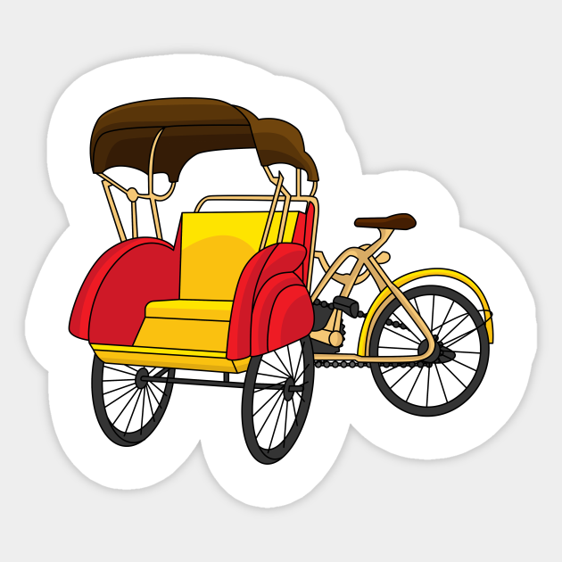Pedicab rickshaw cartoon illustration - Pedicab Rickshaw Cartoon ...