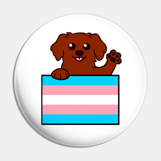 Love is Love Puppy - Red Trans Pride Flag - Transgender - Pin | TeePublic