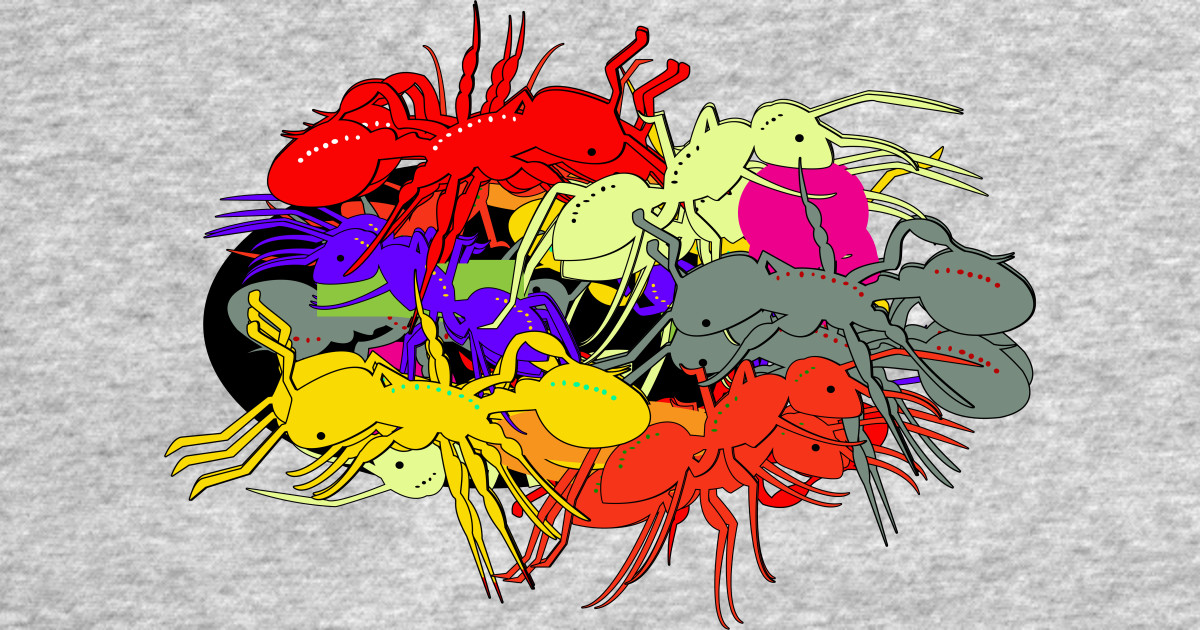 Colorful Ants - Colorful Ants - Baseball T-Shirt | TeePublic