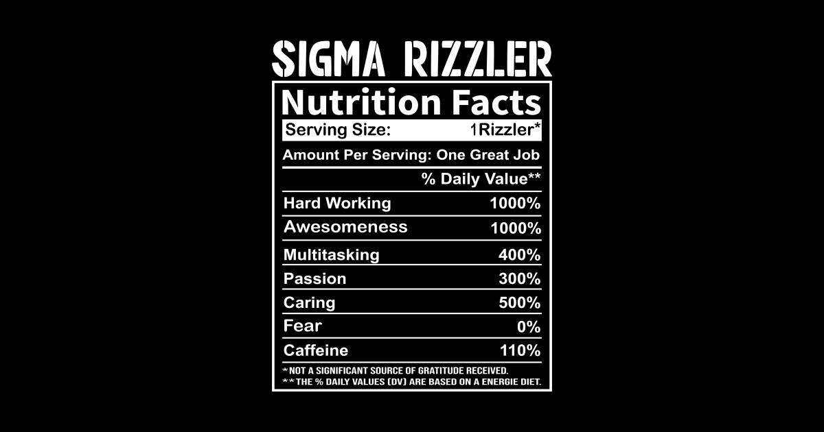 Sigma Rizzler Nutrition Facts Rizz Funny Rizzler Sayin Meme - Funny ...