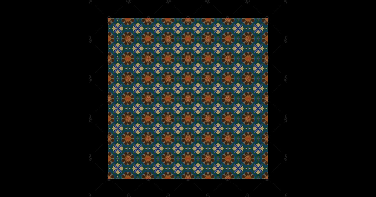Vintage Floor Style Tiled Pattern - Geometrical Design - Sticker ...