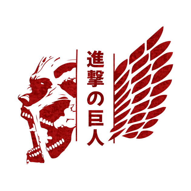 Attack on Titans red - Attack On Titans - T-Shirt | TeePublic