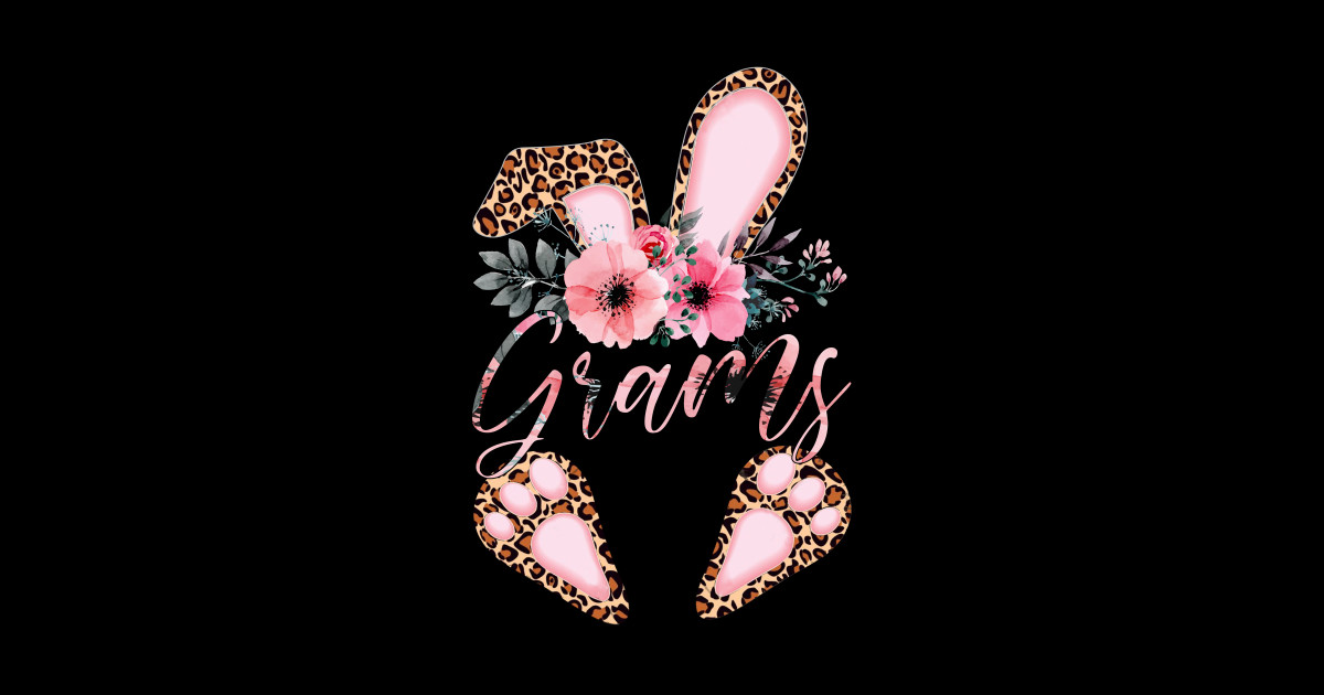 Cute Flower Bunny Grams Happy Easter Day - Grandmother - Sticker ...