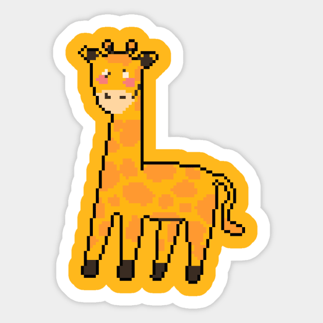 Tall and Majestic: Pixel Art Giraffe Design for Trendy Fashion - Pixel ...