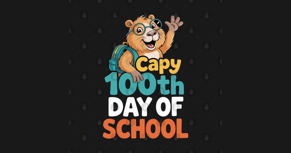 Capy 100th Day Of School Cute Capybara Backpack - Capy 100th Day Of ...