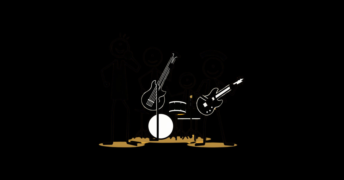 A Stick Figure Rock Band - Rock Band - Sticker | TeePublic