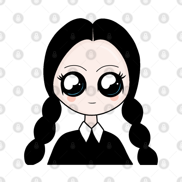 Kawaii Wednesday Addams - Wednesday Addams - Tapestry | TeePublic