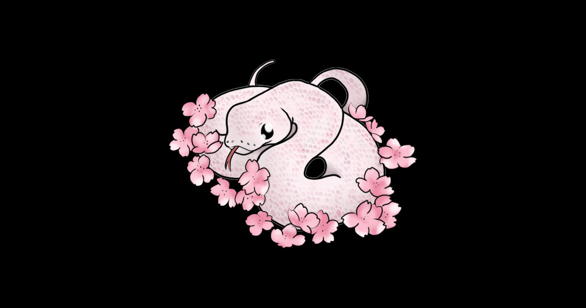 Pink Cherry Blossom Python - Ball Python - Sticker | TeePublic