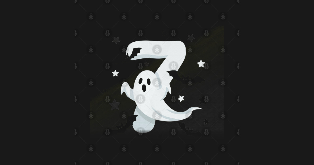 Number 7 Ghost Halloween Spooky Cute - Ghost Halloween - T-Shirt ...