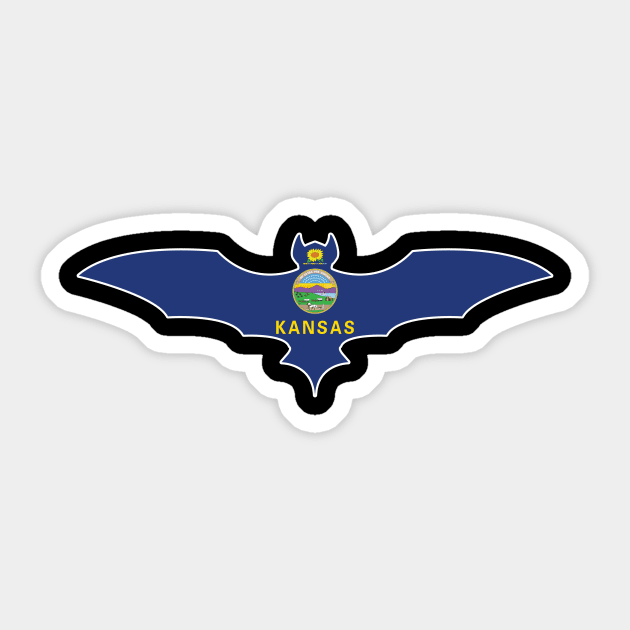 Kansas Bat Flag - Kansas - Sticker | TeePublic