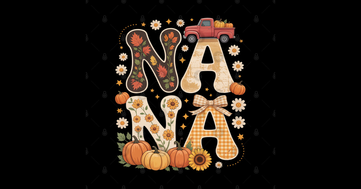 Fall Nana Floral Grandma Grandmother Lace Pattern Nana Gigi - Fall Nana ...
