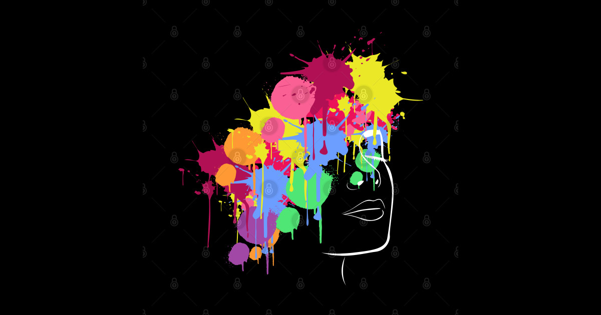 Colorful women face drippy hoodies drip merch design - Drippy - Posters ...