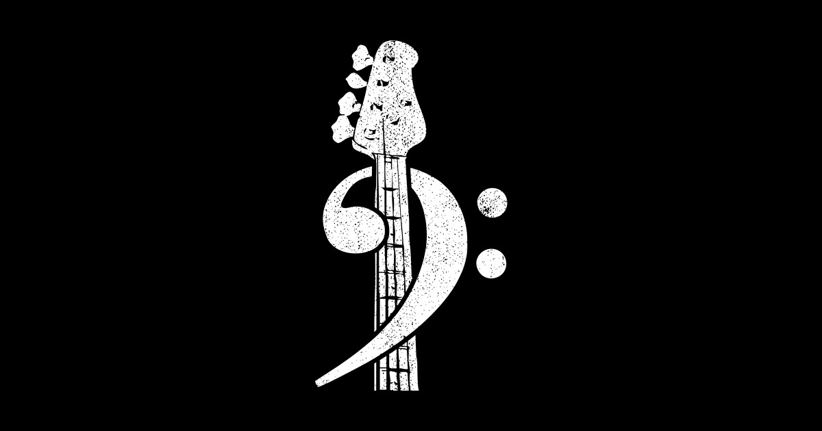 Bass Guitar Cleff Bassist Musician T Bass Guitar Cleff Sticker Teepublic