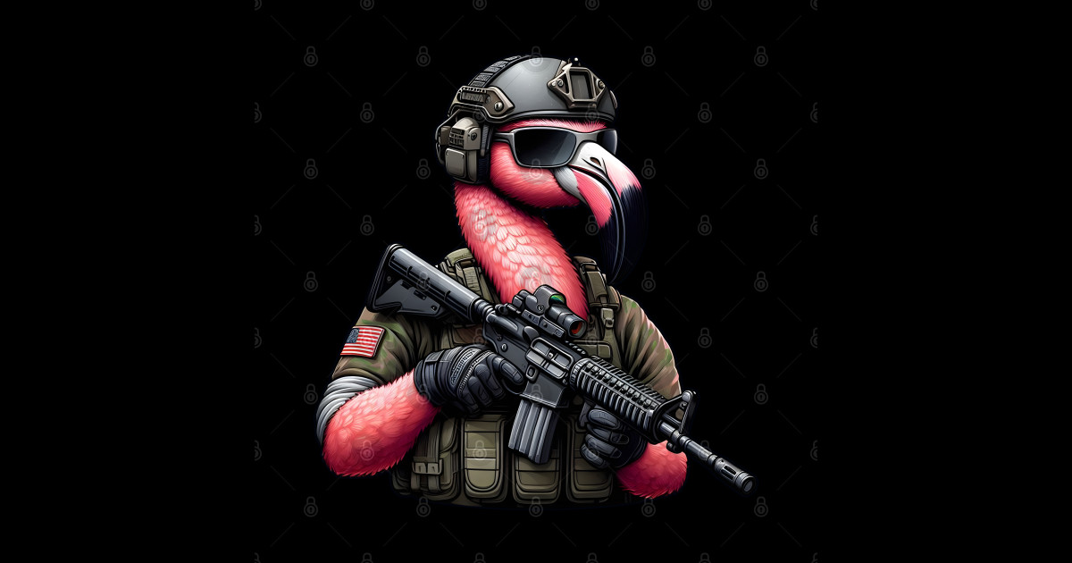 Tactical Flamingo - Flamingo - Sticker | TeePublic
