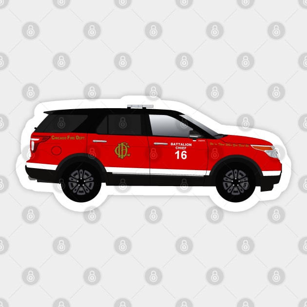 Chicago Fire Department battalion Chief car - Chicago Fire - Sticker ...
