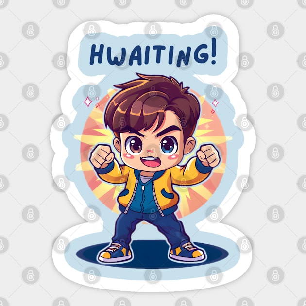 Korean Hwaiting Fighting! - Fighting - Sticker | TeePublic