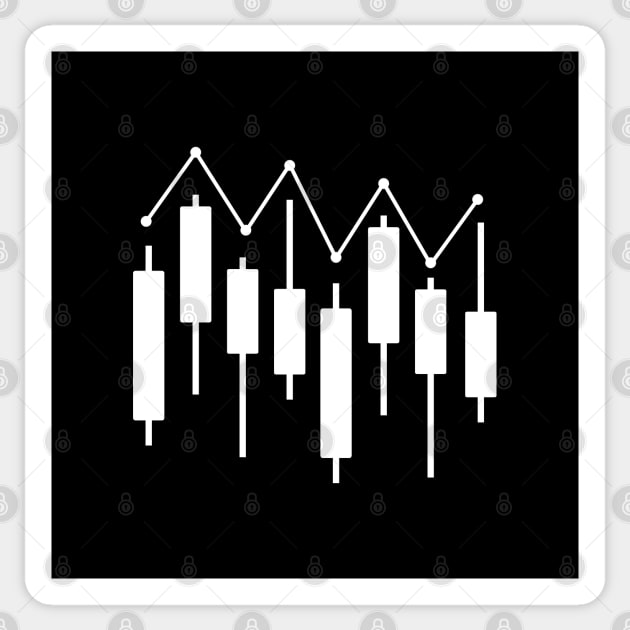 Trader - Chart silhouette w - Trader Gift - Sticker | TeePublic