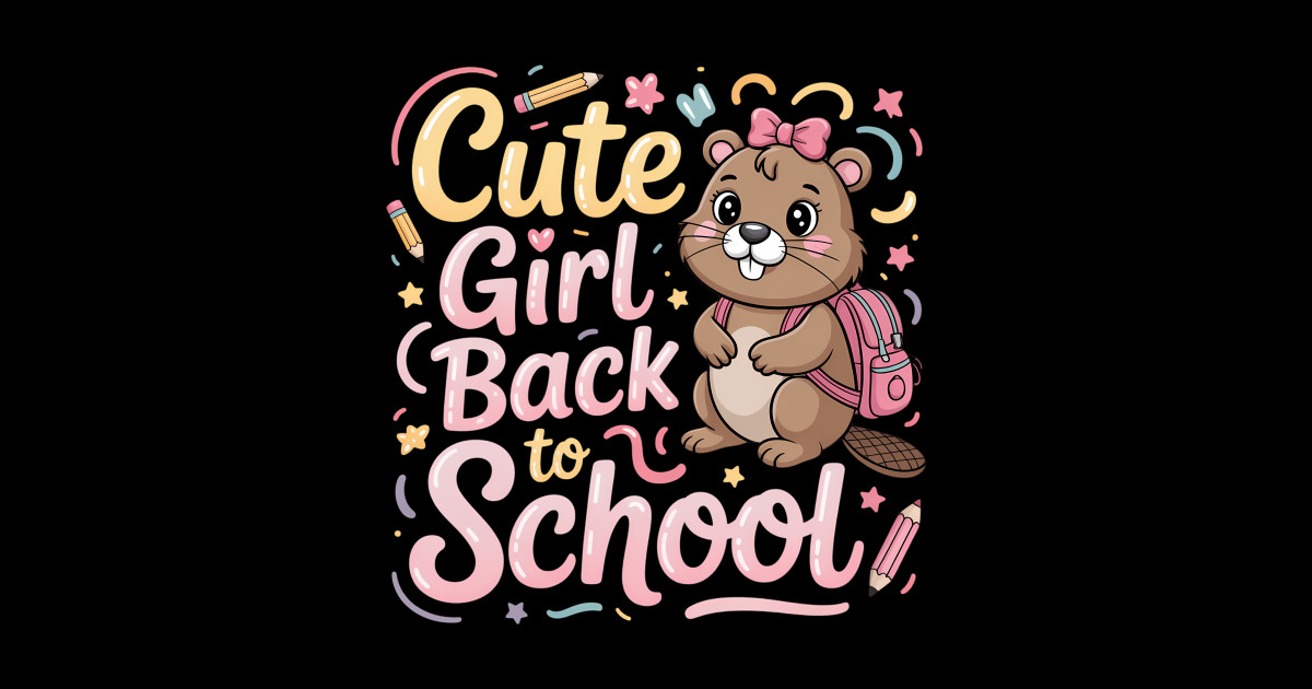 Cute Girl Back To School Capybara First Day Of School - School Capybara ...