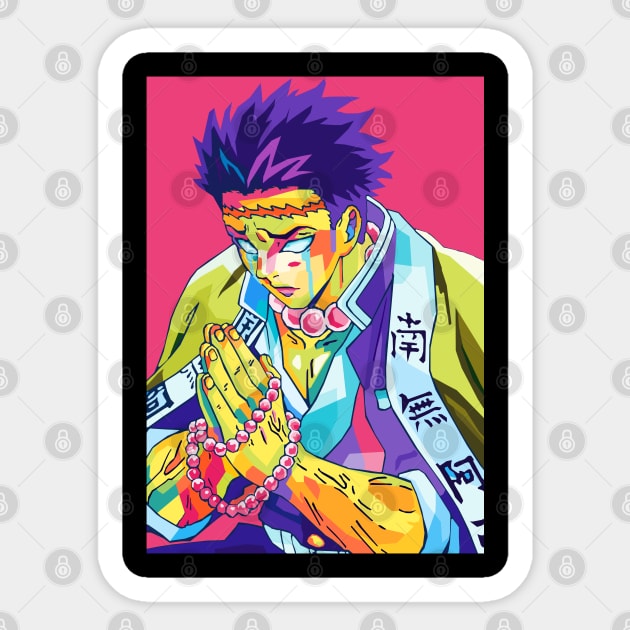 Gyomei Himejima Wpap Pop Art - Gyomei Himejima - Sticker | TeePublic