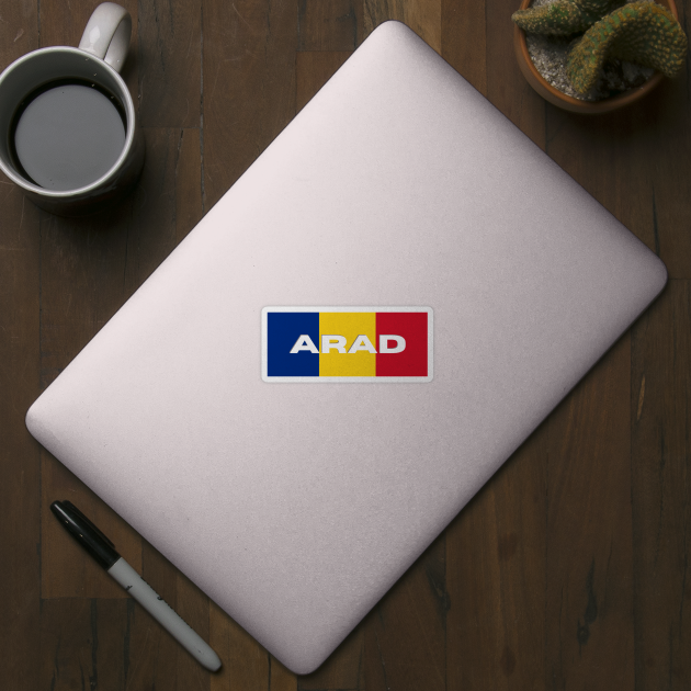 Arad City in Romanian Flag - Flag Of Romania - Sticker | TeePublic