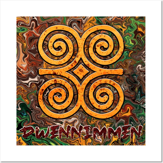 Adinkra symbol for humility and strength, Dwennimmen bright abstract ...