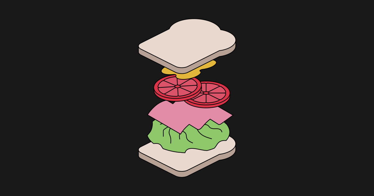 Exploded Sandwich Diagram. Graphic Artwork - Sandwich - T-Shirt | TeePublic
