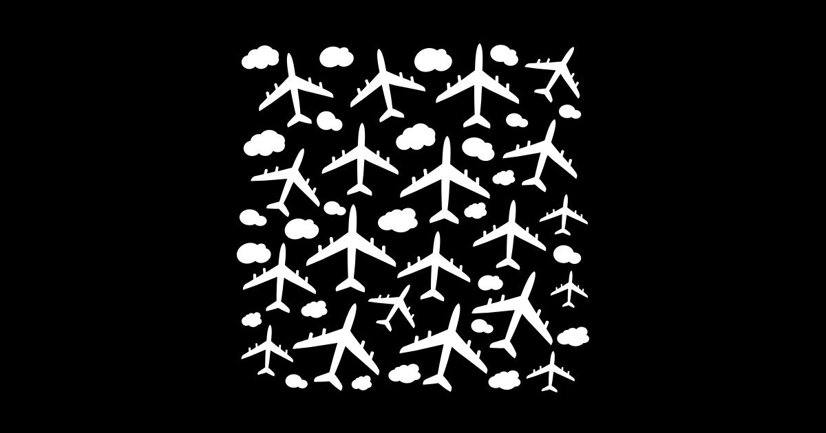 Black flying airplanes aircraft pattern design - Black Flying Airplanes ...