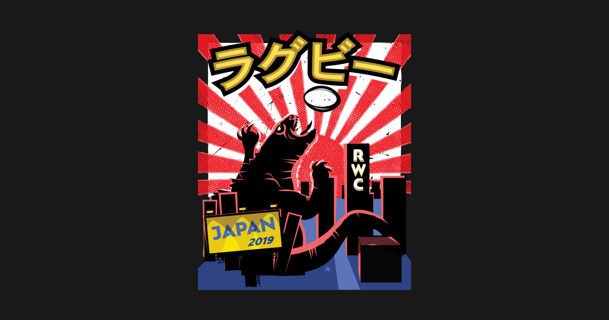 Rugby Godzilla Japan 2019 - Rugby Fan Gift - Kids T-Shirt | TeePublic
