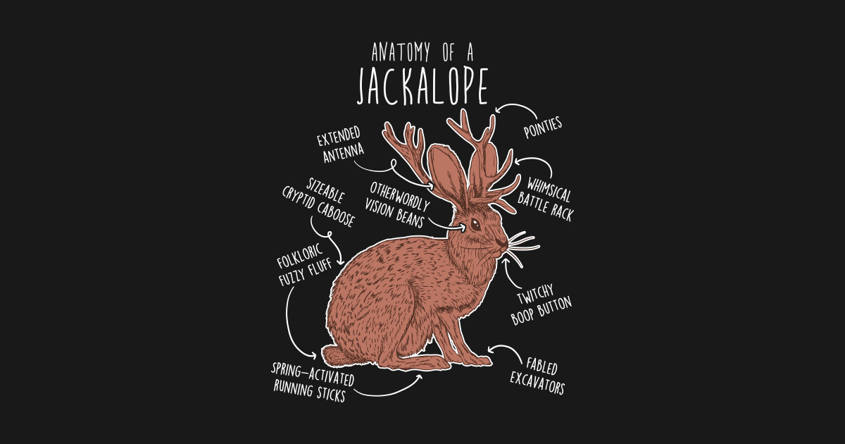 Jackalope Anatomy - Jackalope - T-Shirt | TeePublic