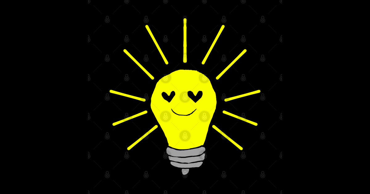 Cute electricity puns - kawaii bright yellow light bulb pastel - cute ...