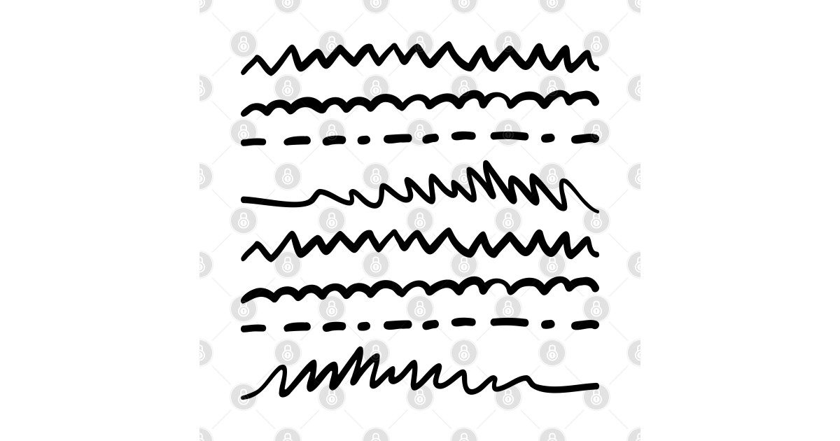 Black and white hand-drawn lines. - Pattern - T-Shirt | TeePublic