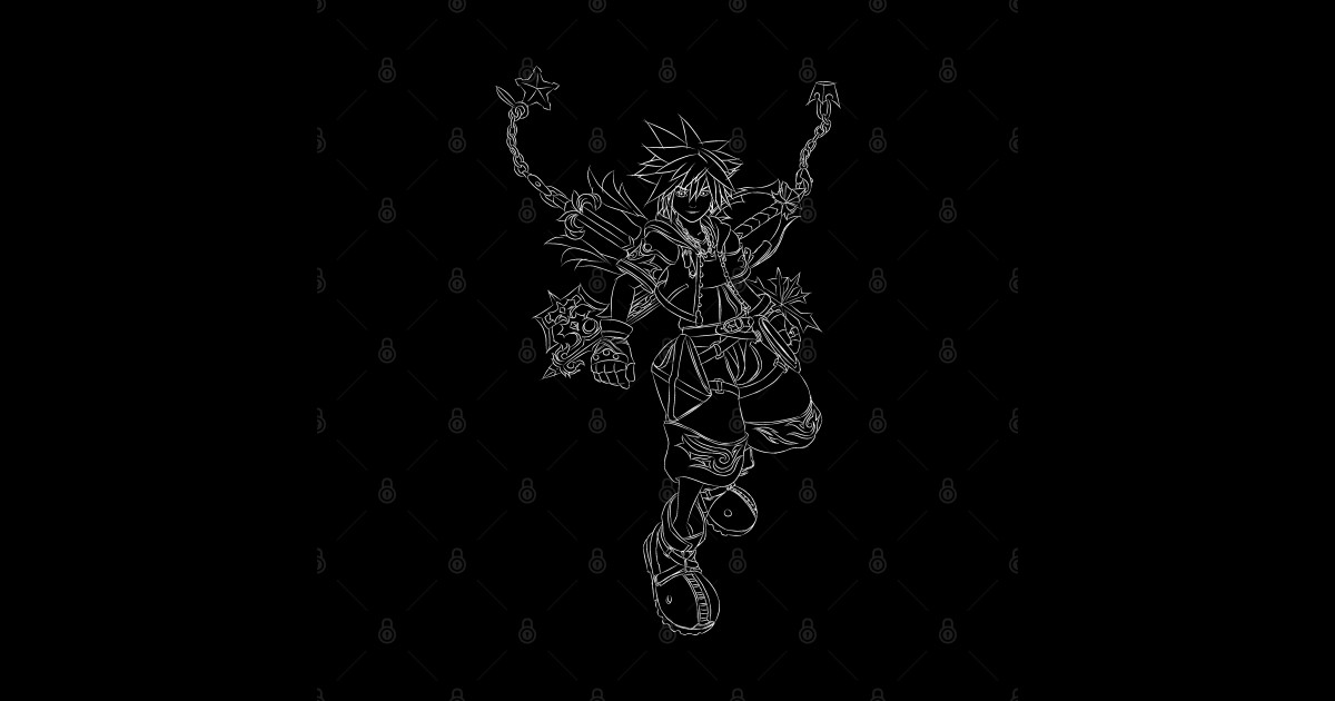 Sora Final Form W Lines - Kingdom Hearts - Sticker | TeePublic