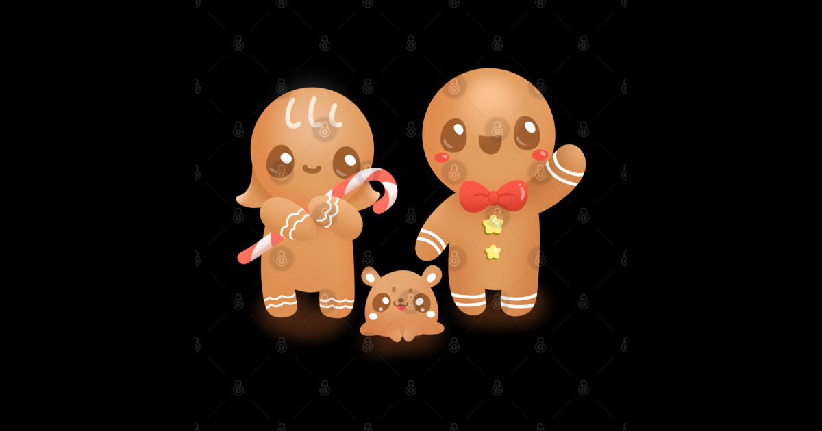 Cute Gingerbread Family - Gingerbread - Sticker | TeePublic