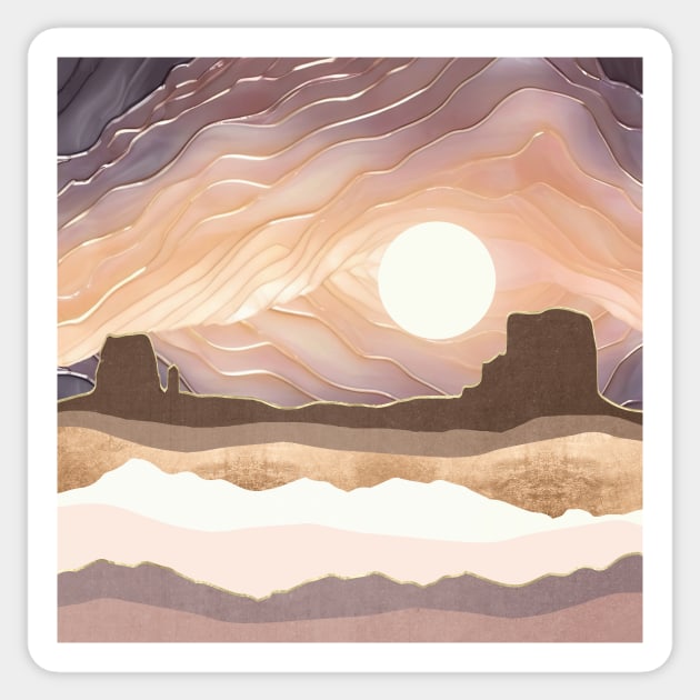 Desert Sky - Desert Landscape Illustration - Sticker | TeePublic