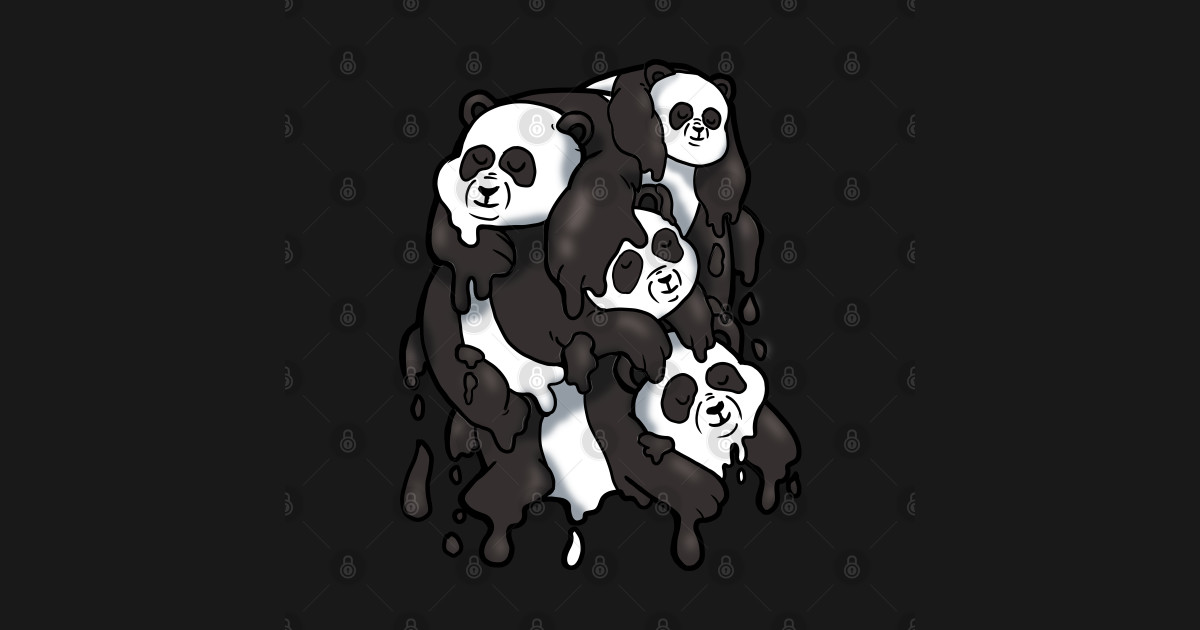melting panda - Panda - T-Shirt | TeePublic