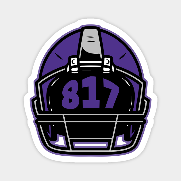 Retro Football Helmet 817 Area Code Fort Worth Texas Football - Fort ...