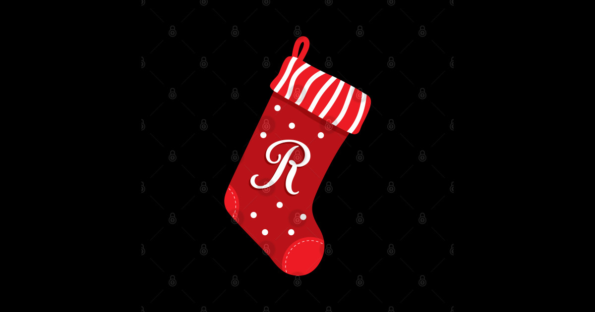 Christmas Stocking with Letter R - Xmas Stocking - Posters and Art ...