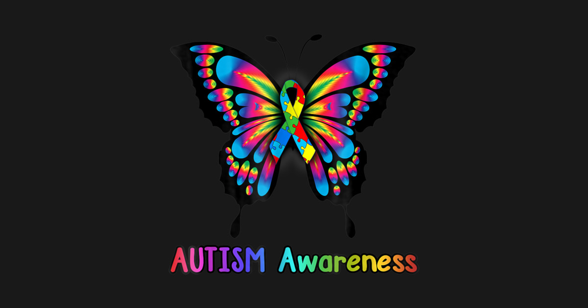Colorful Butterfly Autism Awareness - Autism Awareness - T-Shirt ...