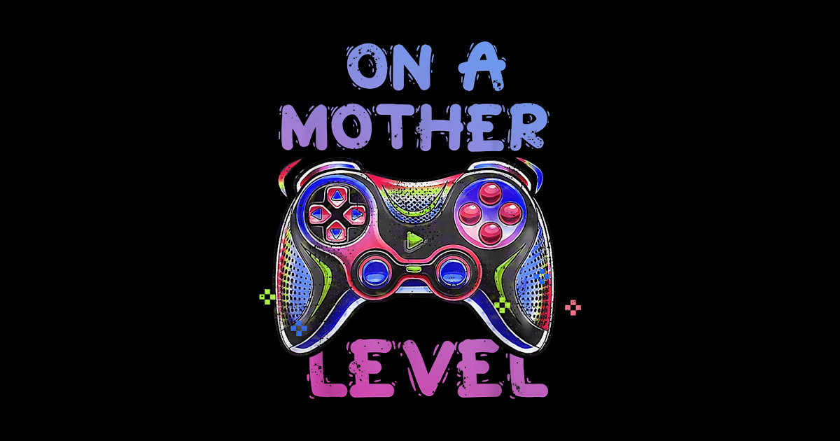 Gamer Mom Gaming On A Mother Level Up Game - Mothers Day - Sticker ...