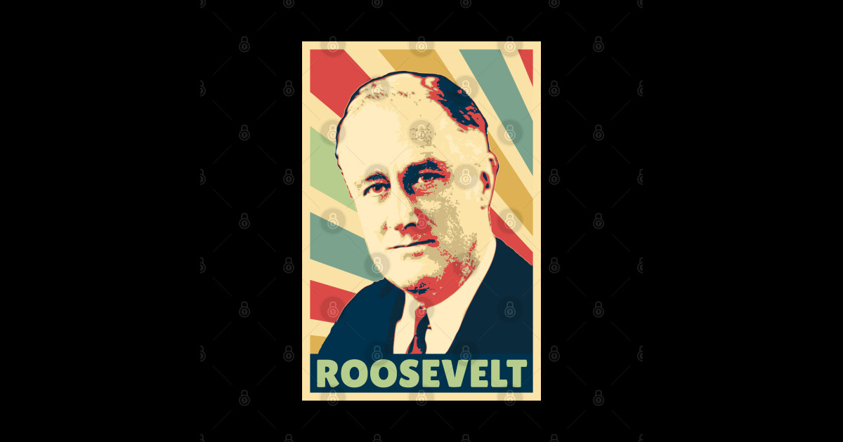 Franklin D. Roosevelt Vintage Colors - Franklin D Roosevelt - Posters ...
